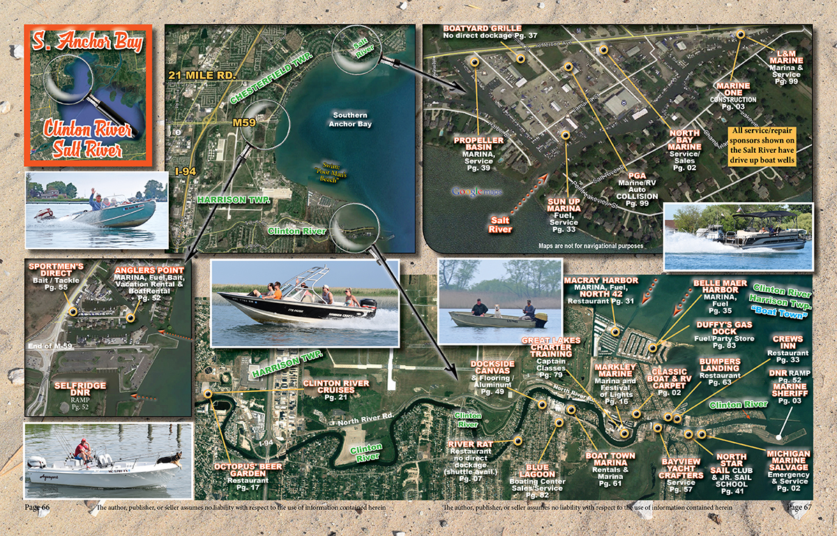 Lake St. Clair Guide Magazine | 2020 map anchor bay clinton river