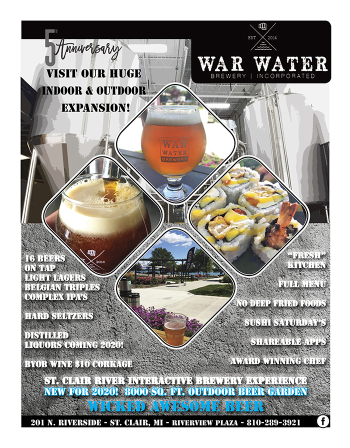 Lake St. Clair Guide Magazine | 2020 web war water brewery ad